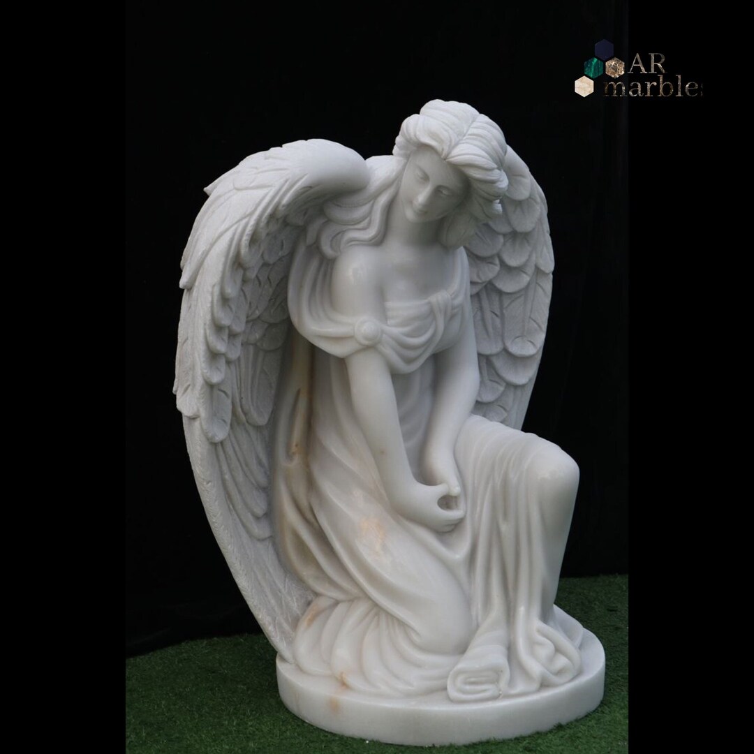 Fairy Figure,mfemale Gaurdian Angel Sculpture, Handmade Statue, Marble ...