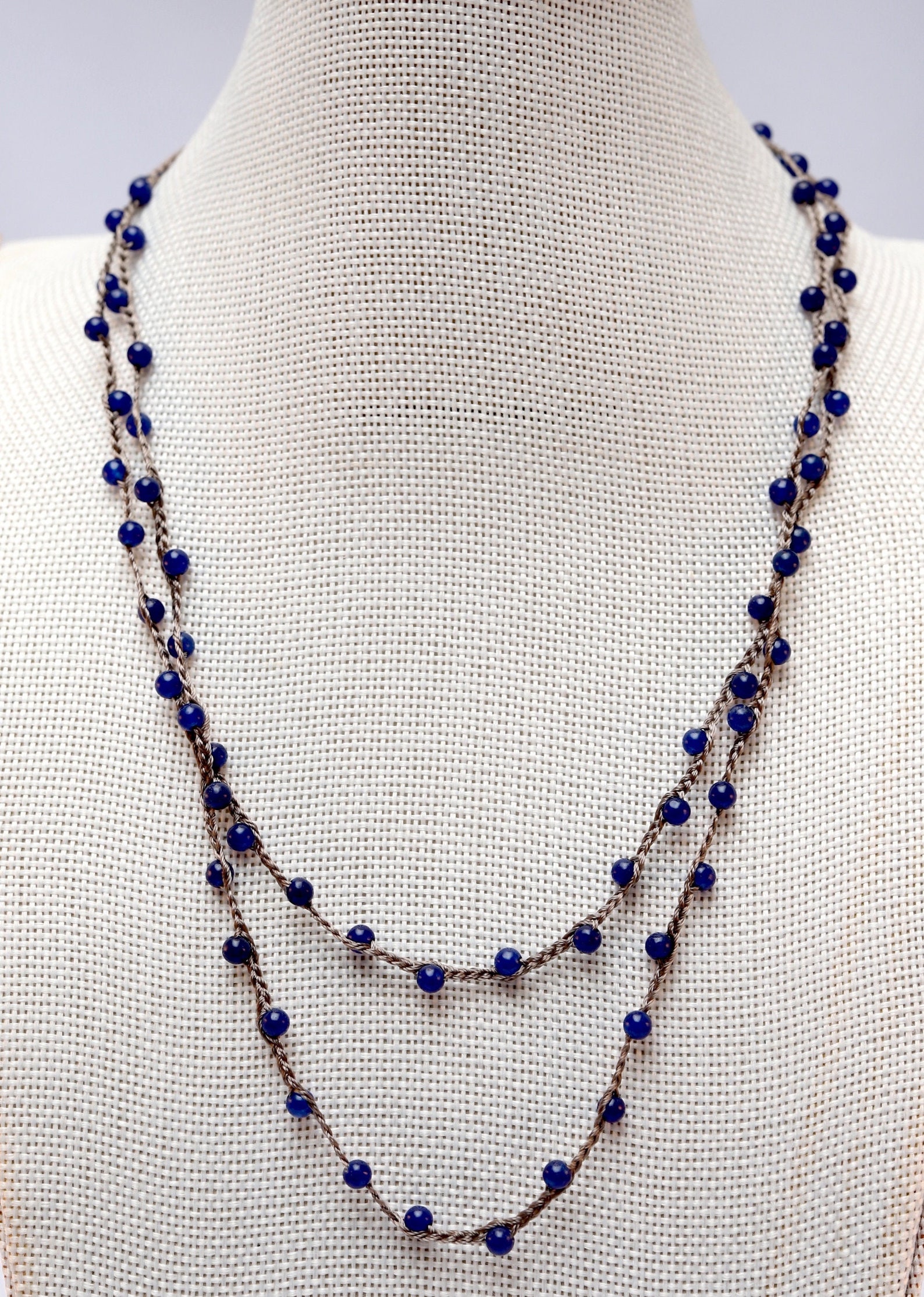 Lapis Bead Necklace, Lapis Pearl, Boho Necklace, Turquoise Necklace ...