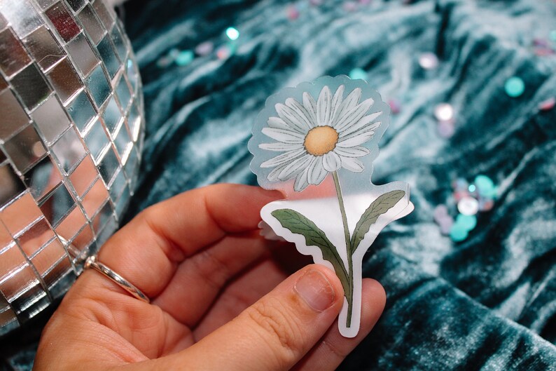 Daisy Clear Sticker Matte Weatherproof Sticker Scrapbooking - Etsy