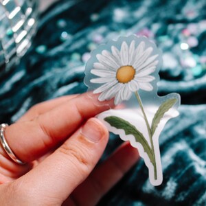 Daisy Clear Sticker Matte Weatherproof Sticker Scrapbooking - Etsy