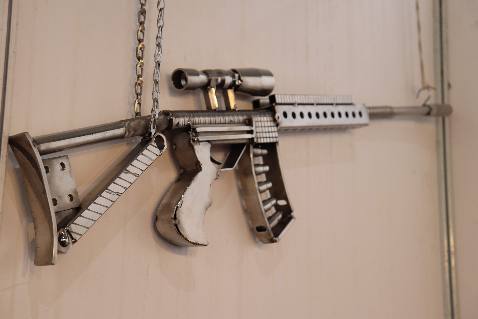 Metal Gun Sculpture Stainless Steel Sniper Sniper Gun Metal - Etsy