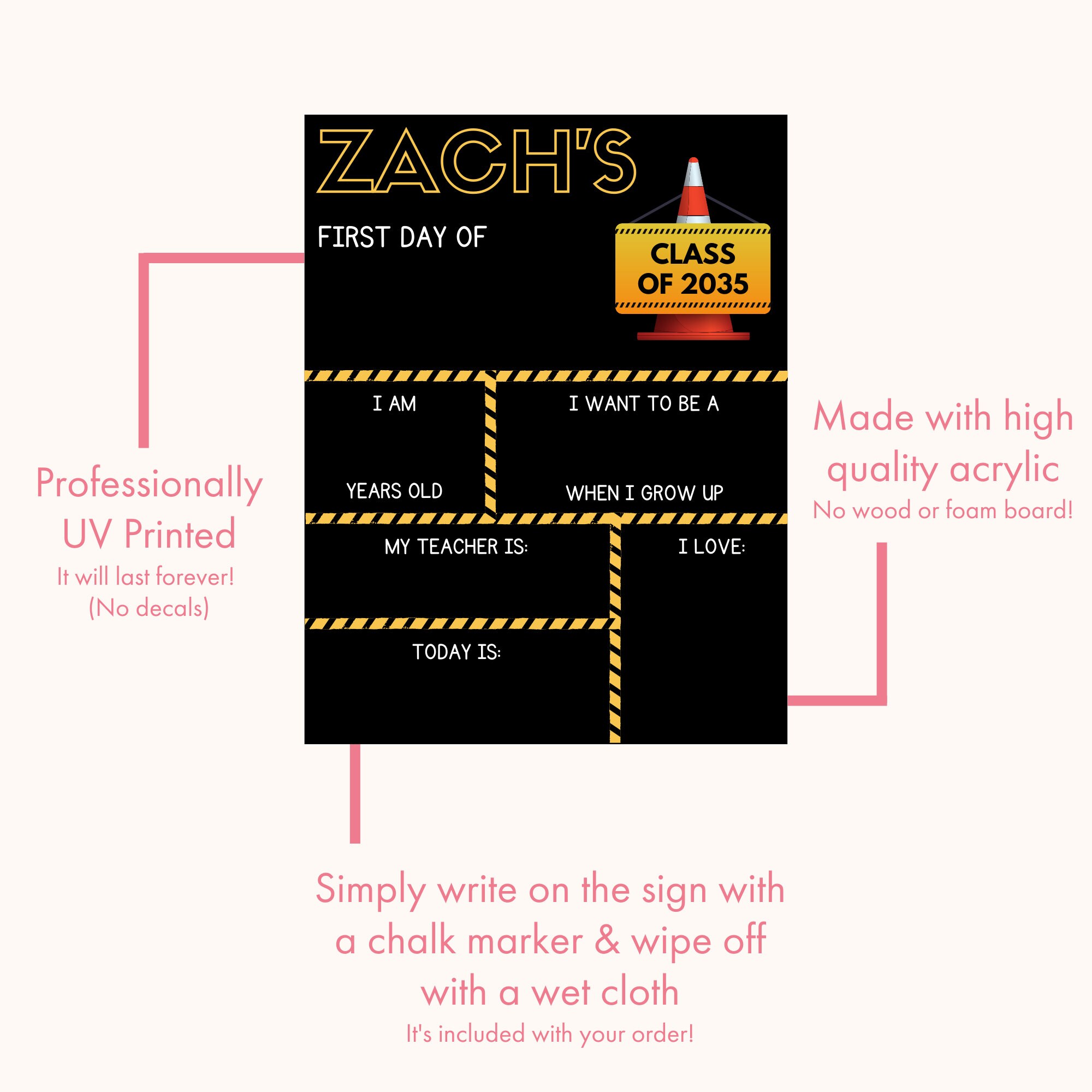 Construction First Day of School Photo Prop Back to School - Etsy