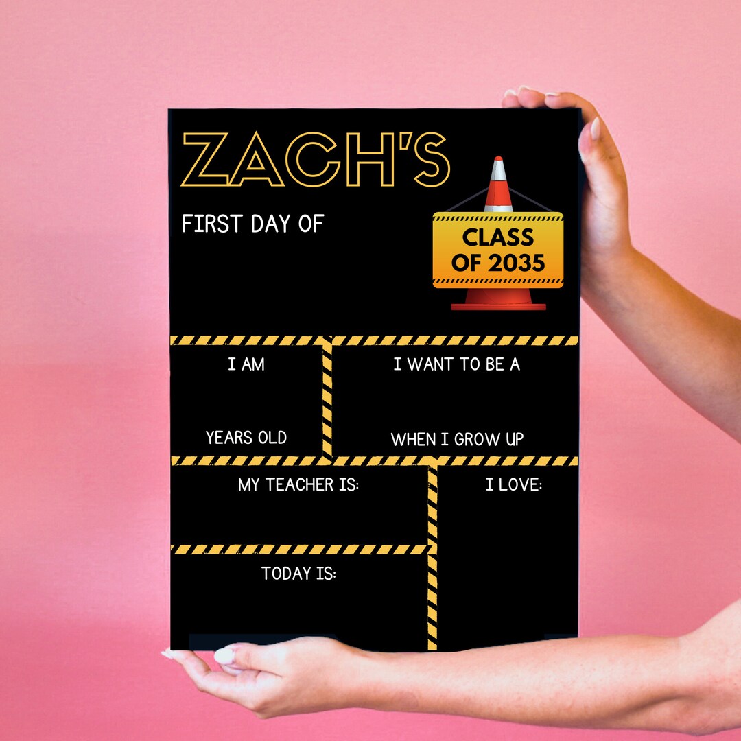 Construction First Day of School Photo Prop, Back to School Sign, Last ...
