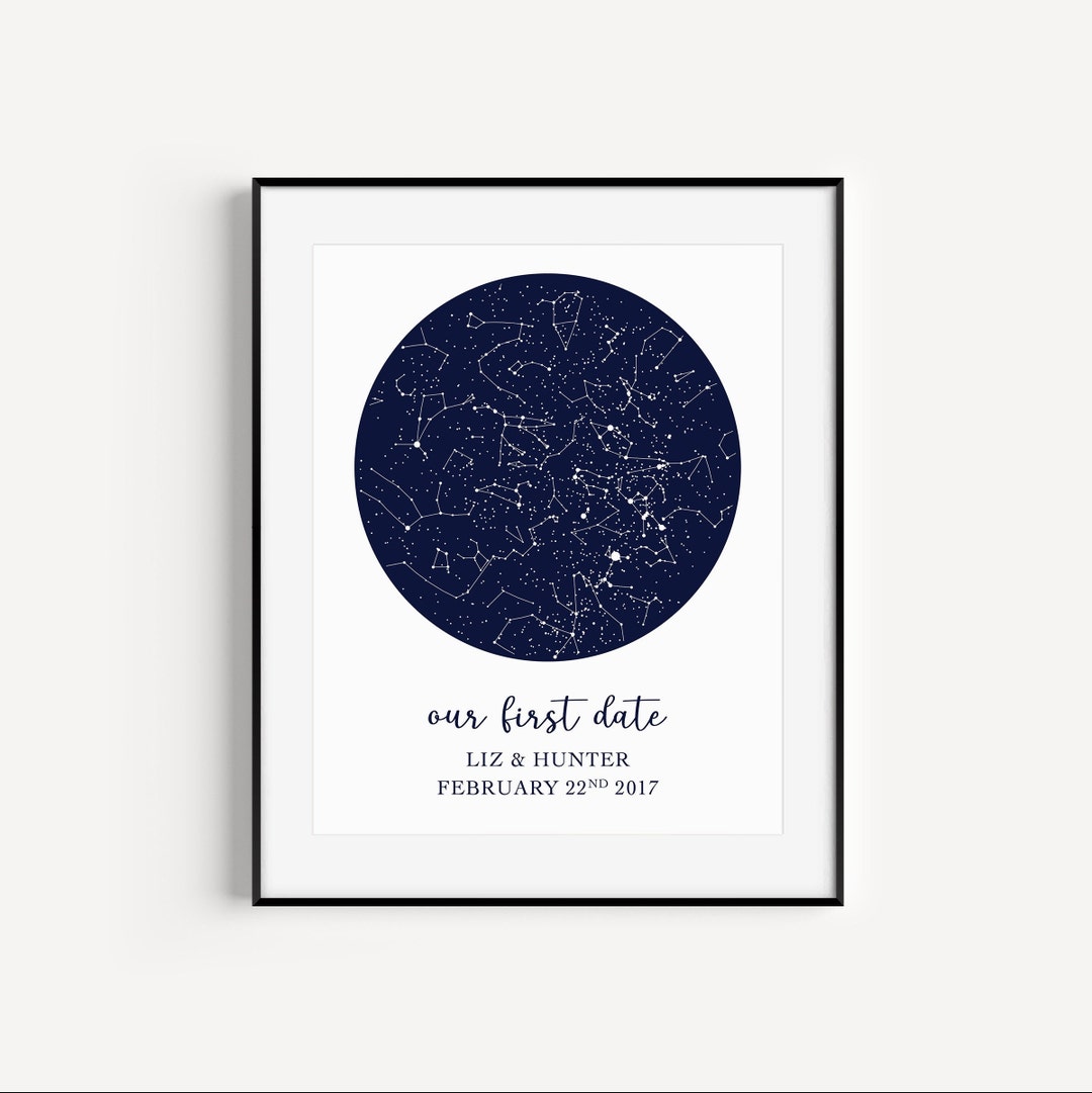 Our First Date Map CUSTOM Star Map the Night We Met - Etsy