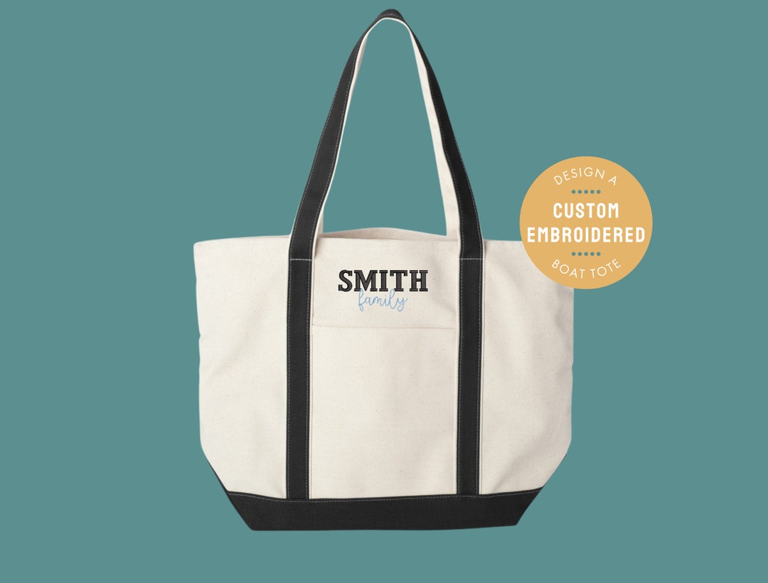 Custom Family Tote Bag, Personalized Embroidered Boat Tote, Custom Pool ...