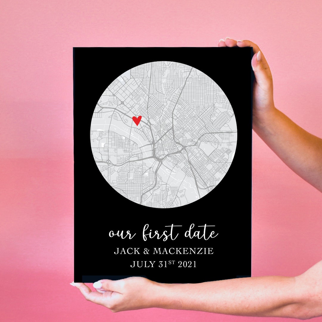 Our First Date Sign Where We Met Map Custom First Date Map - Etsy