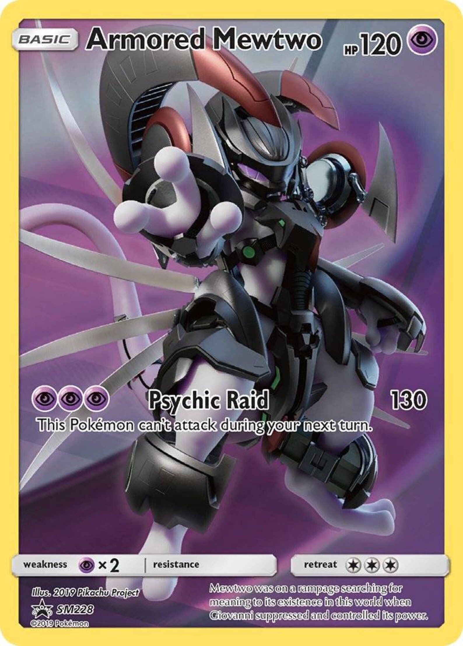 Armored Mewtwo SM228 Sun Moon Full Art Promo Pok mon Card Etsy