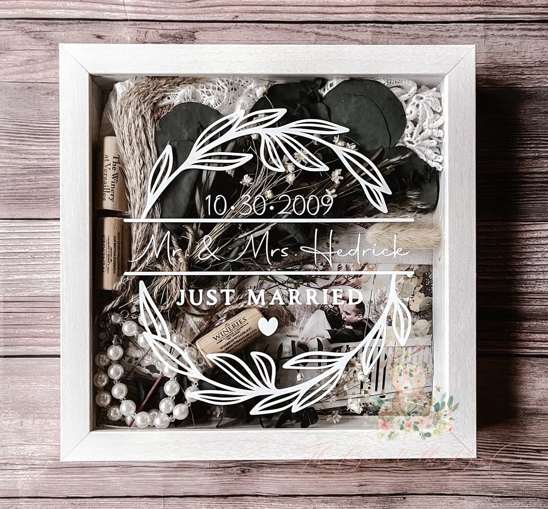 Personalized Wedding Keepsake Shadow Box: Just Married Gift - Etsy