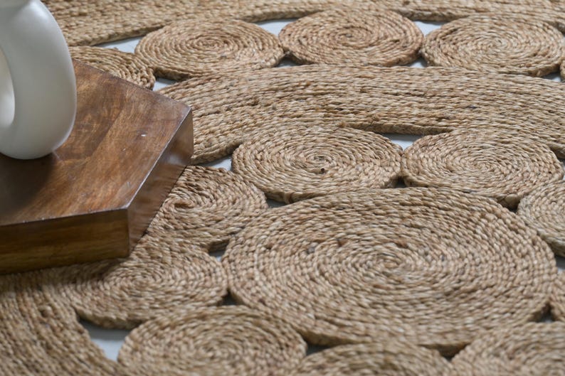 Natural Jute Round Rug Custom Size Round Rug Bedrooms Eco Friendly Rug ...