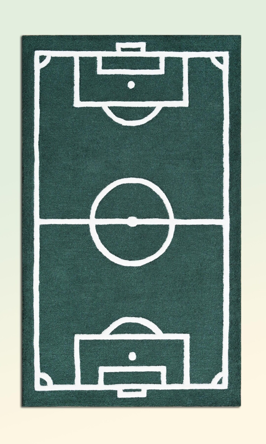 Football Field Hand Tufted Rug, Green Soccer Pitch Area Rug, Sports ...
