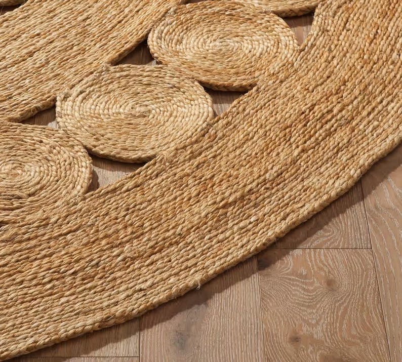 Natural Jute Round Rug Custom Size Round Rug Bedrooms Eco Friendly Rug ...