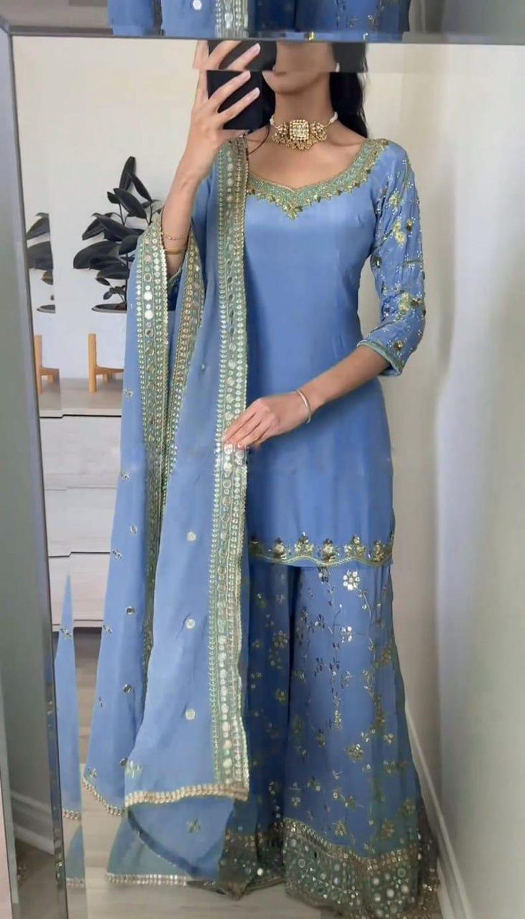 Super Comfortable Pure Georgette Fabric Sharara for Girls, Ready to ...