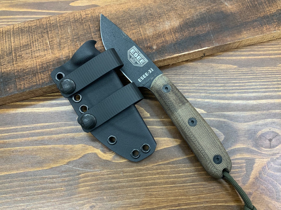 RK Custom Black Kydex Sheath for an ESEE 3HM Knife Scout - Etsy