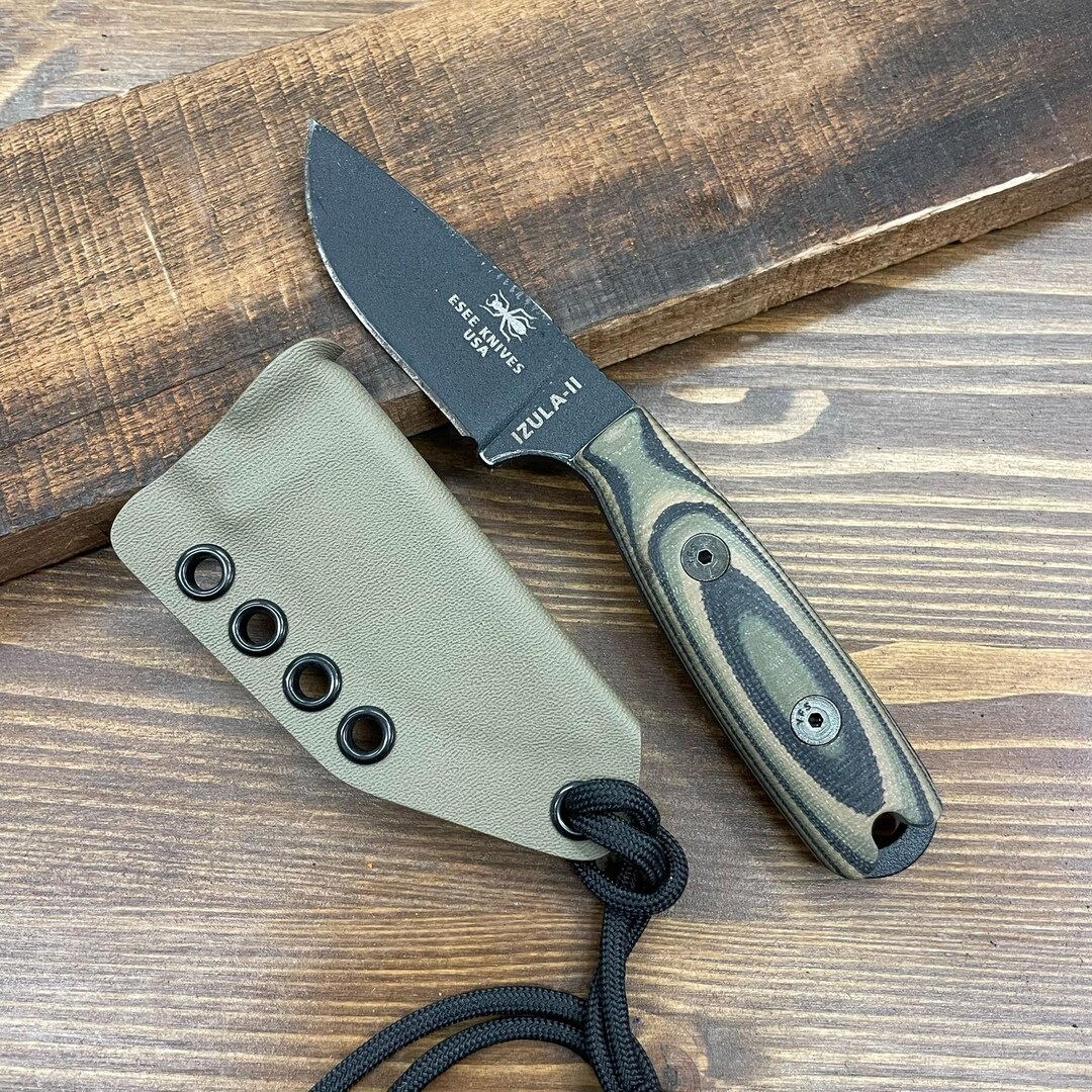 RK Custom FDE Kydex Sheath for an ESEE Izula 1/2 Fixed Blade Knife With ...