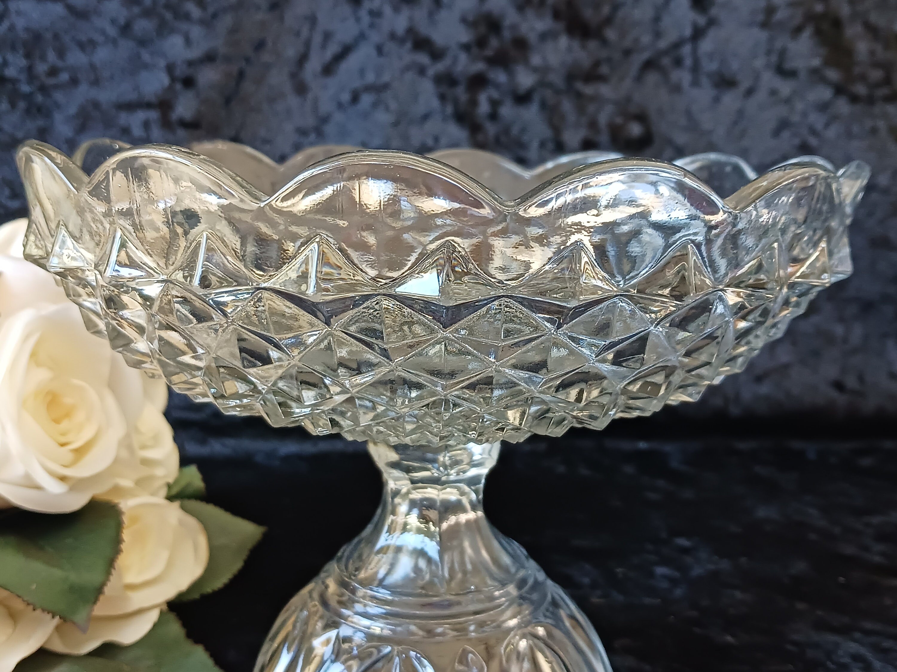 EAPG Flint Glass Hobbs Brockunier & Co. SAWTOOTH Compote 1860's - Nice ...