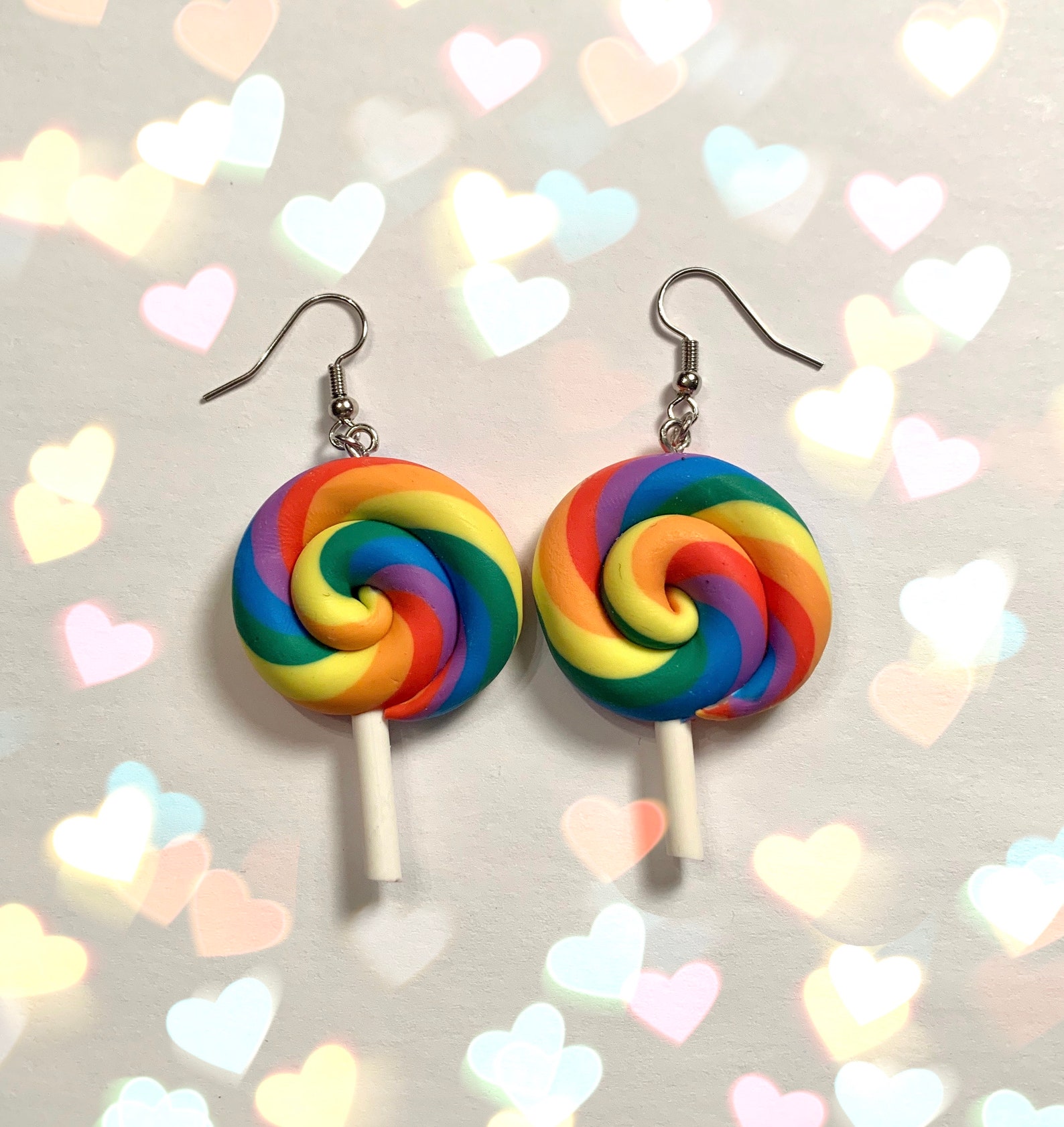 Colorful Lollipop earrings | Etsy