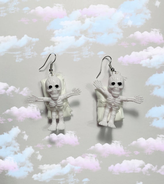 Parachute Skeleton earrings | Etsy