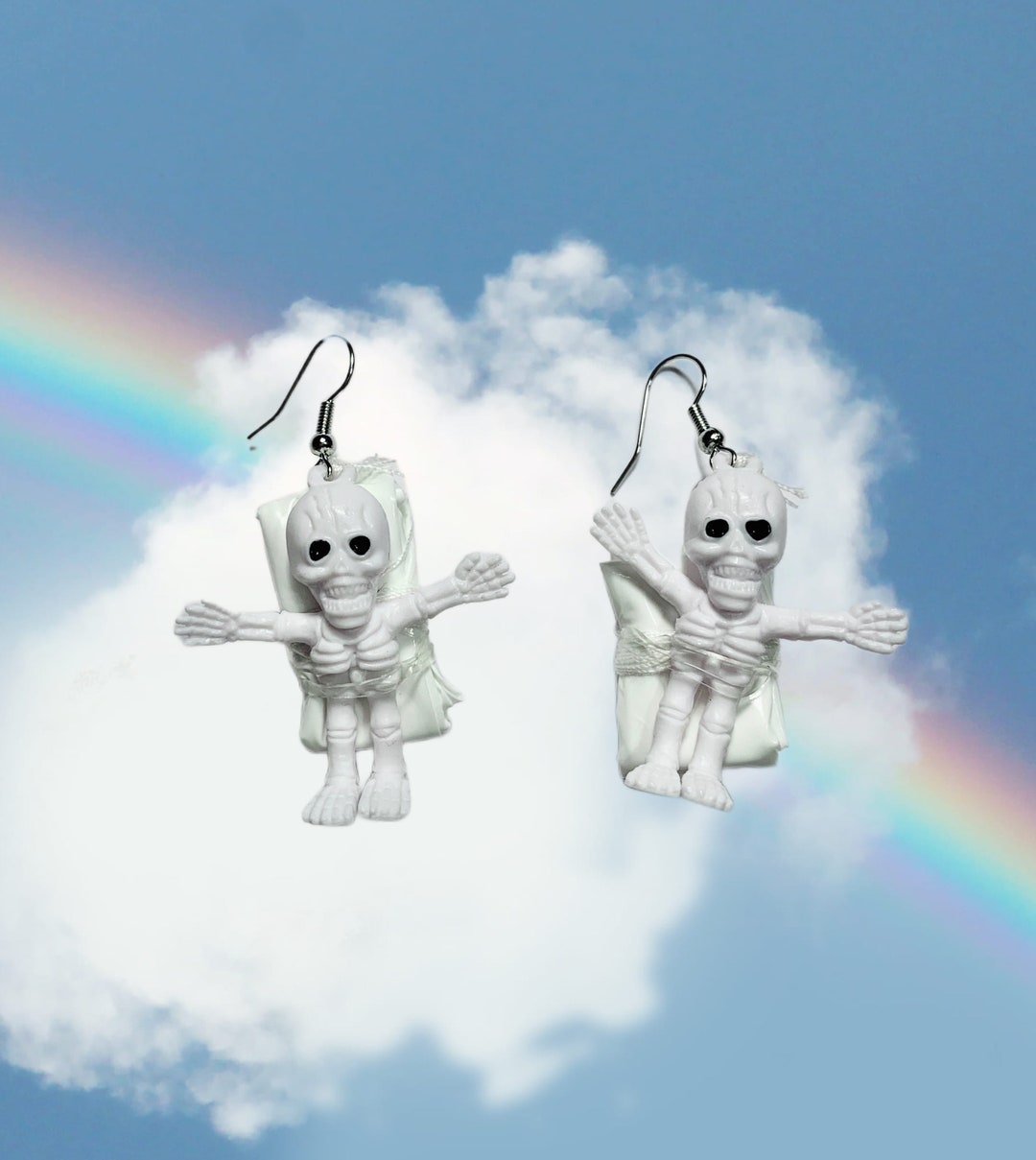 Parachute Skeleton Earrings - Etsy