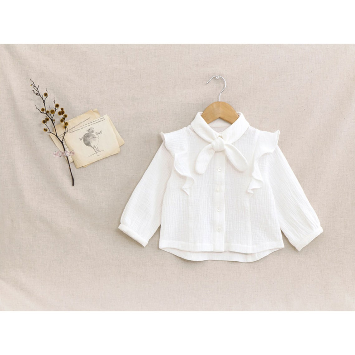 Pattern for Kidsblouse for Kid With Ruffle Actual Size PDF - Etsy