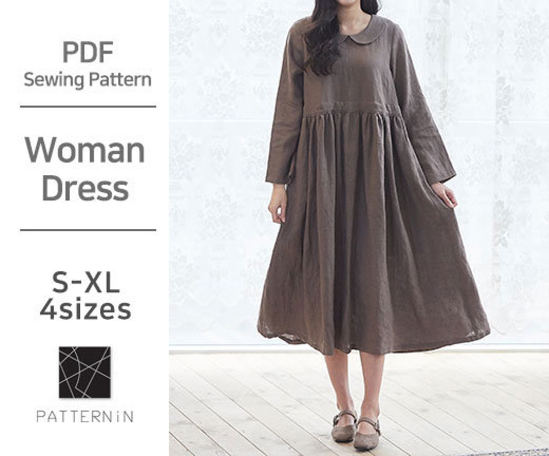 Pattern for Woman]a Long Dress With a Lovely Style, Actual Size PDF ...