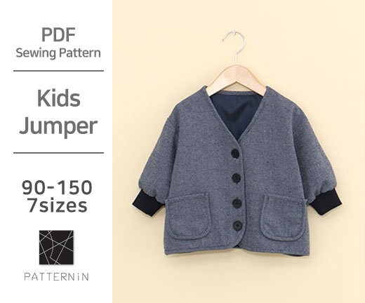 Pattern for Kids Cute and Cozy Children Jacket Actual Size - Etsy