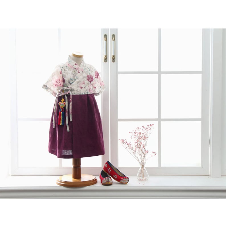 Pattern for Kids] Korea Traditional Wrap Style Dress, Hanbok, Actual ...