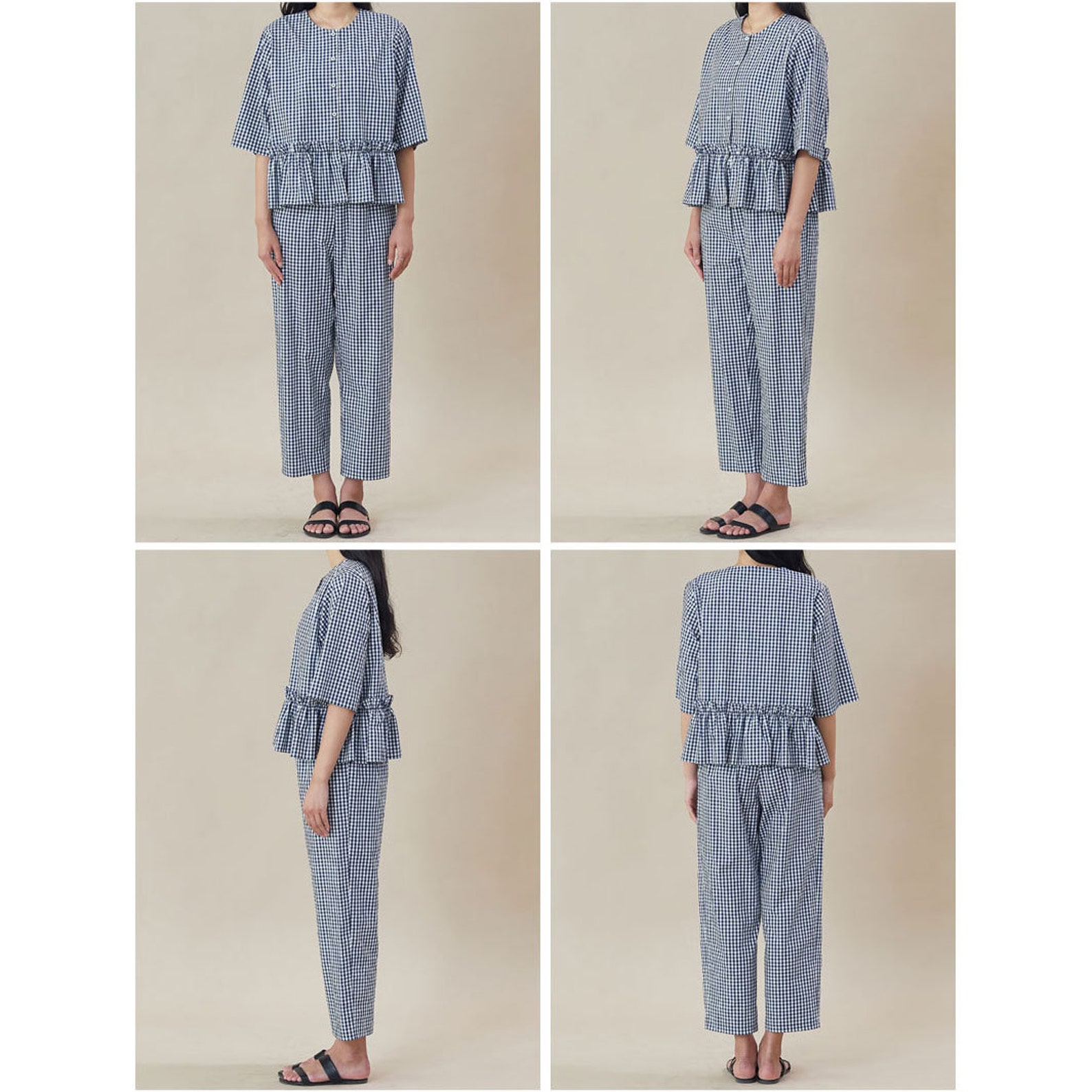 Pattern for Women]cozy and Lovely Pajama Set With Ruffle, Actual Size ...