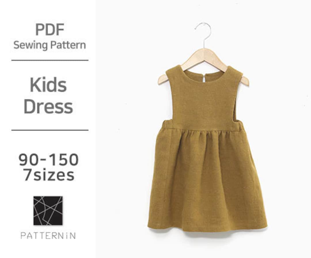 Pattern for Kids] Simple Cute Layerd Dress, Actual Size PDF Pattern ...