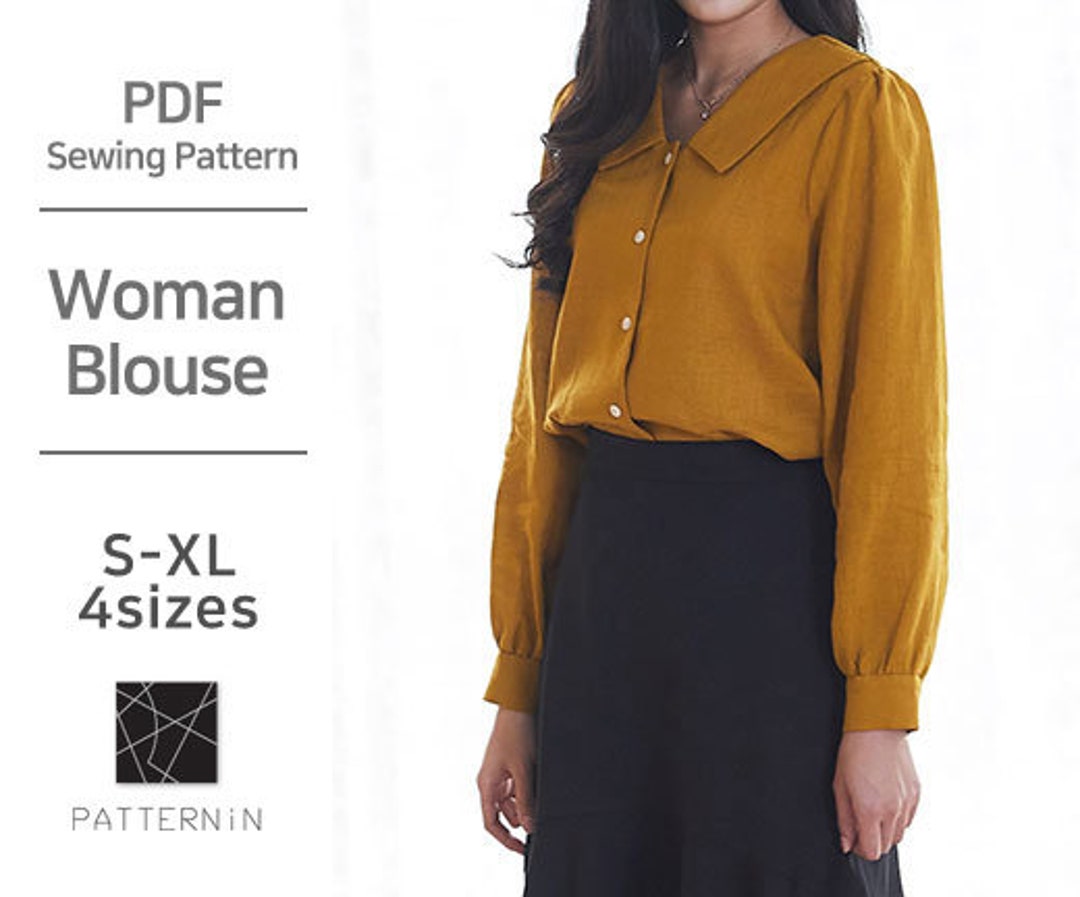 Pattern for Woman]v-neck Collar Blouse, Actual Size PDF Pattern (ver ...