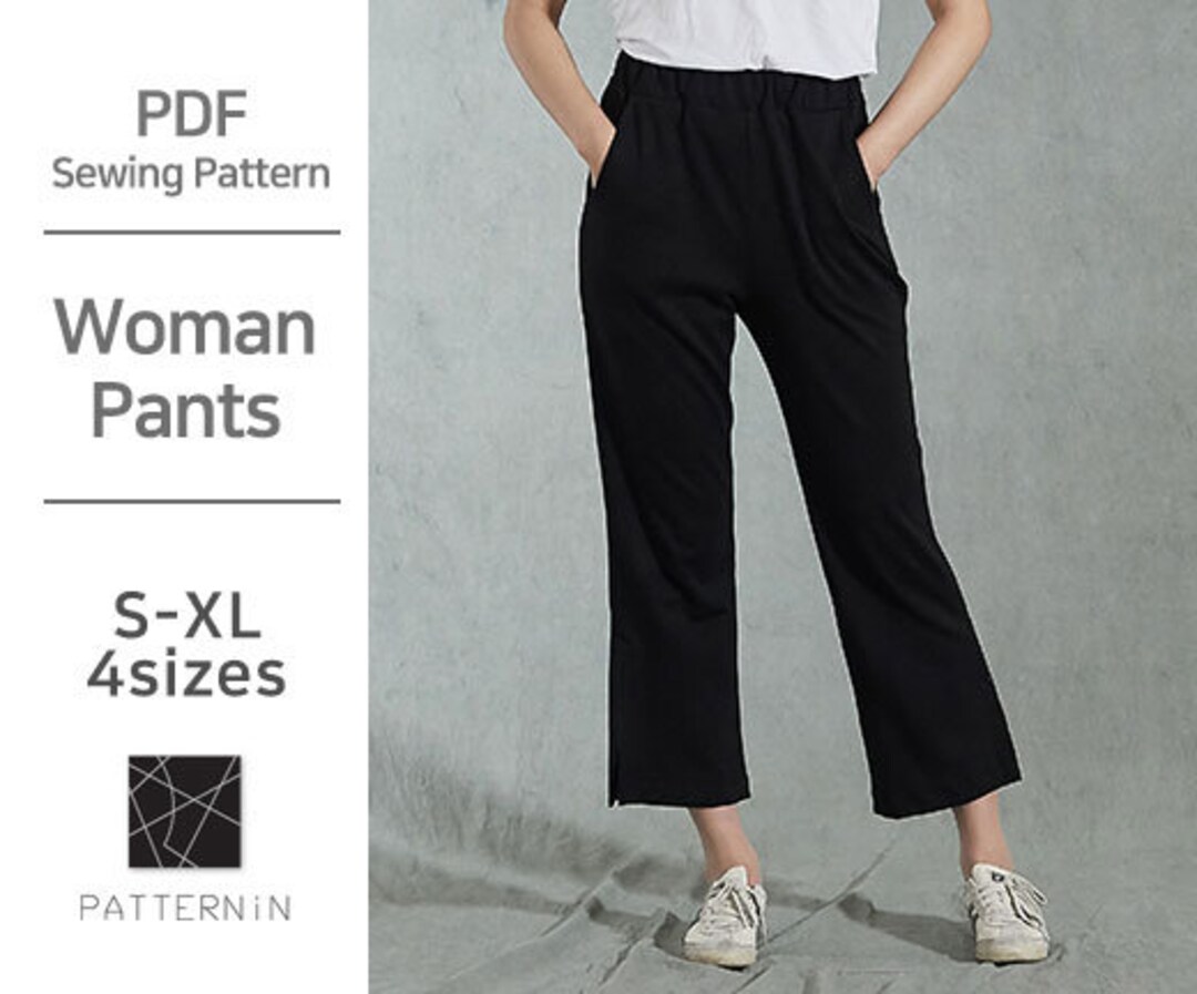 Pattern for Woman]ankle Slit Sweat Pants, Actual Size PDF Pattern (ver ...