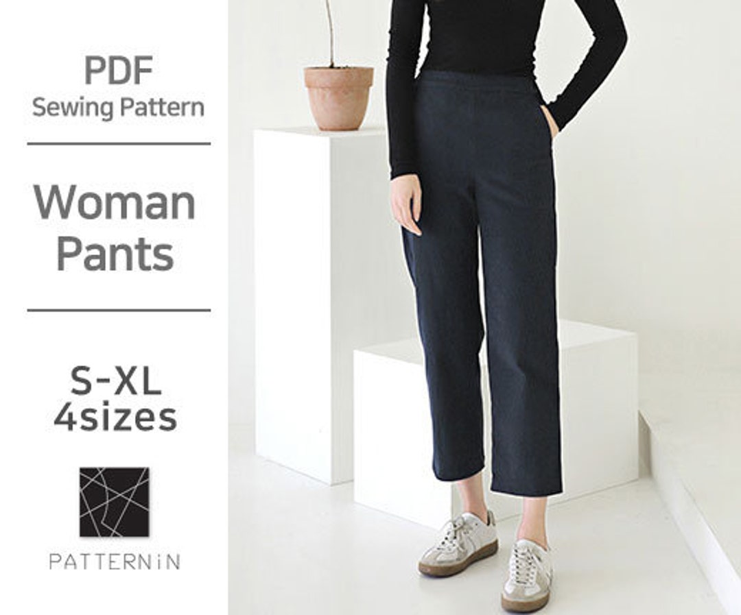 Pattern for Woman]simple Straight Pants, Actual Size PDF Pattern (ver ...