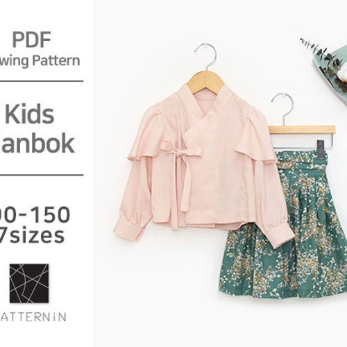 Pattern for Kids Korea Traditional Wrap Style Dress Hanbok - Etsy