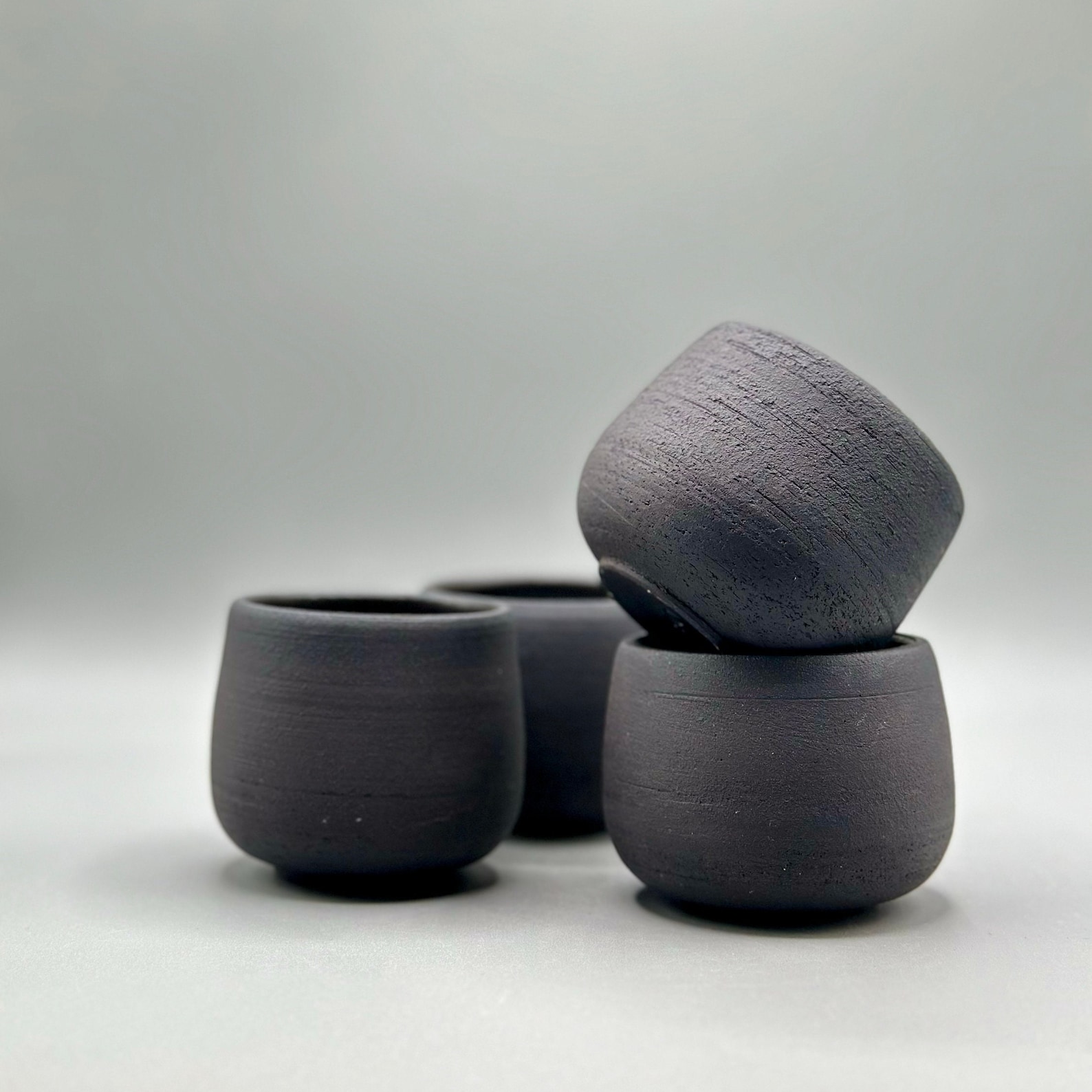 Handmade Black Clay Mug, Unglazed Stoneware Coffee Cup - Etsy