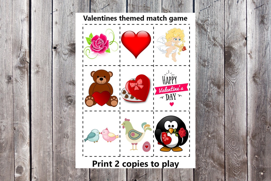Valentines Matching Game, Memory Game, Farm Animals, Toddler, Preschool ...