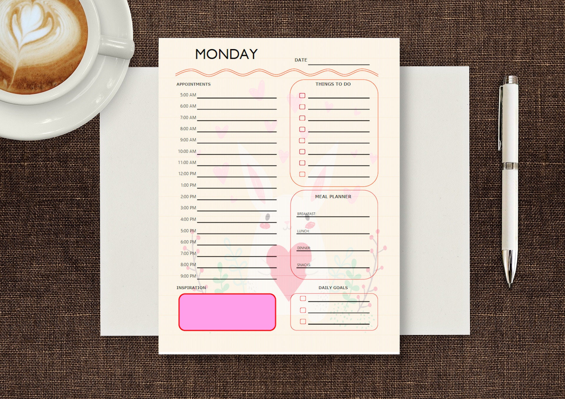 Daily Printable to Do List Checklist Planner This Week Instant Download ...