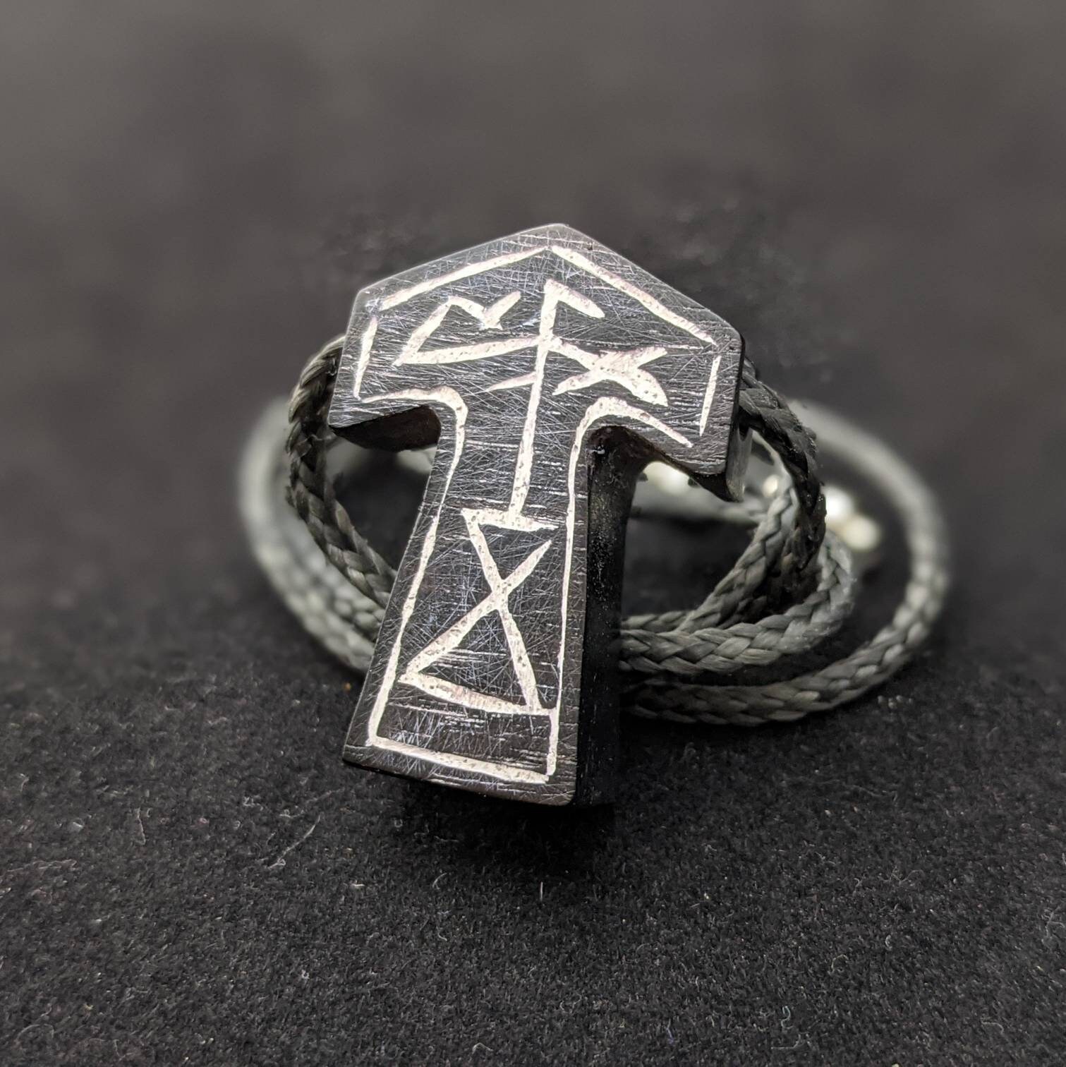 Tyr Pendant With Name Binding Rune Made From Stabilized Black - Etsy UK