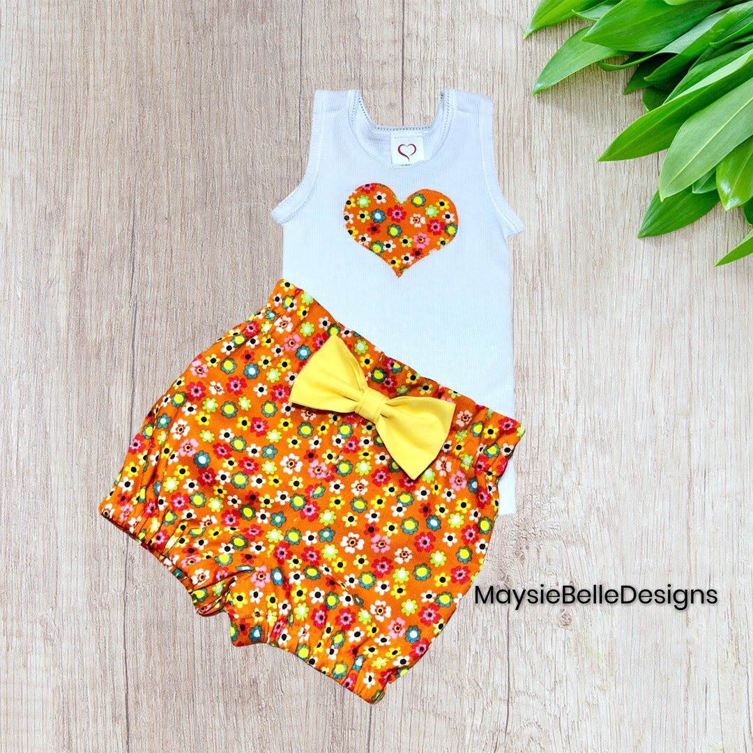 Baby Girl Gift, Retro Baby Bloomers Set, Infant Girl Clothes, Baby Girl ...