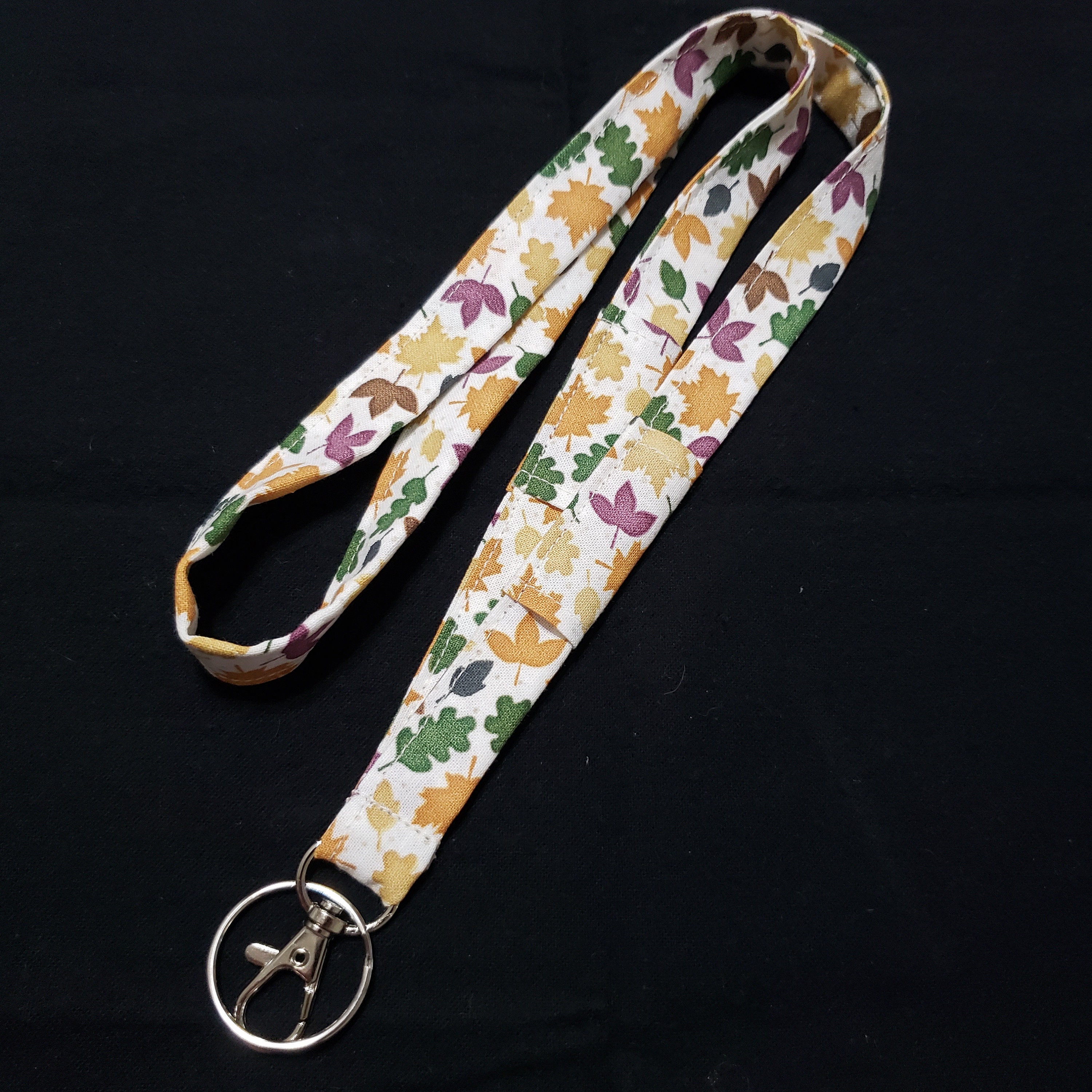 Multicolor Leaves Lanyard With 2 Pen Loops, Glasses Loop, Badge and Key ...