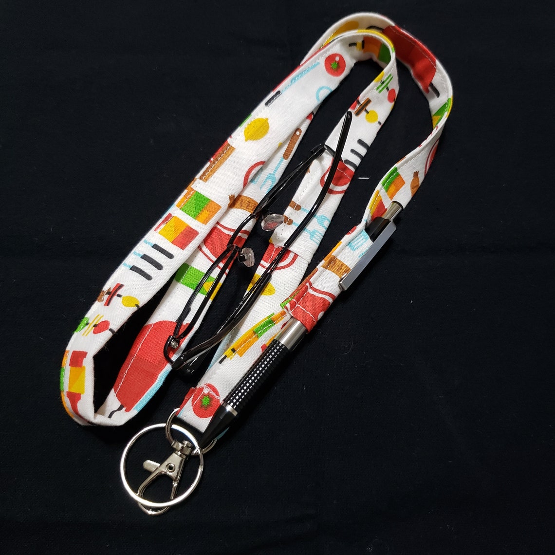 Cookout Foods Lanyard With 2 Pen Loops, Glasses Loop, Badge and Key ...