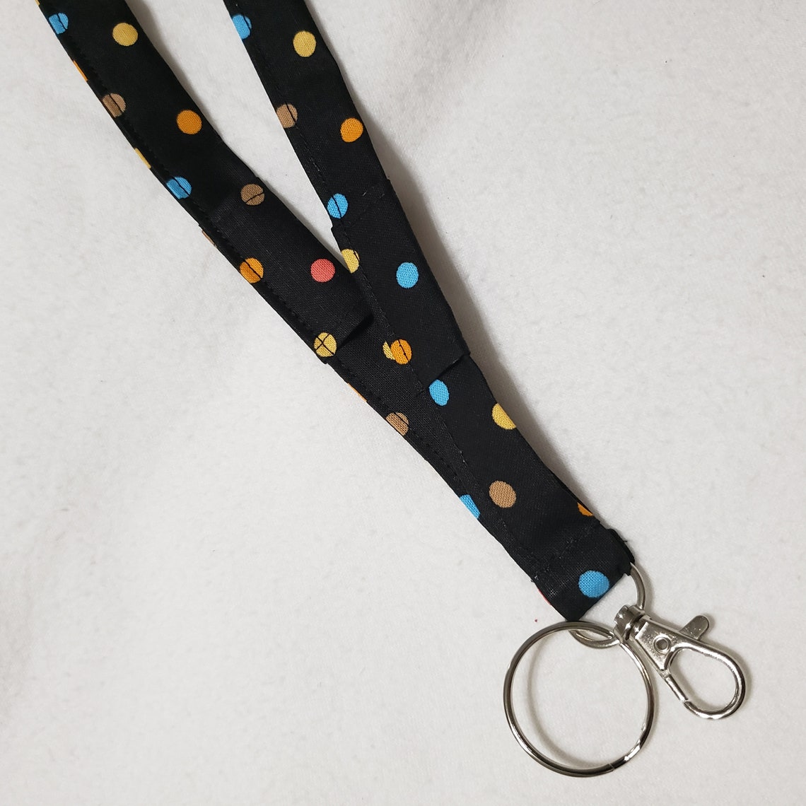 Multicolor Polka Dots Lanyard With 2 Pen Loops, Glasses Loop, Badge and ...