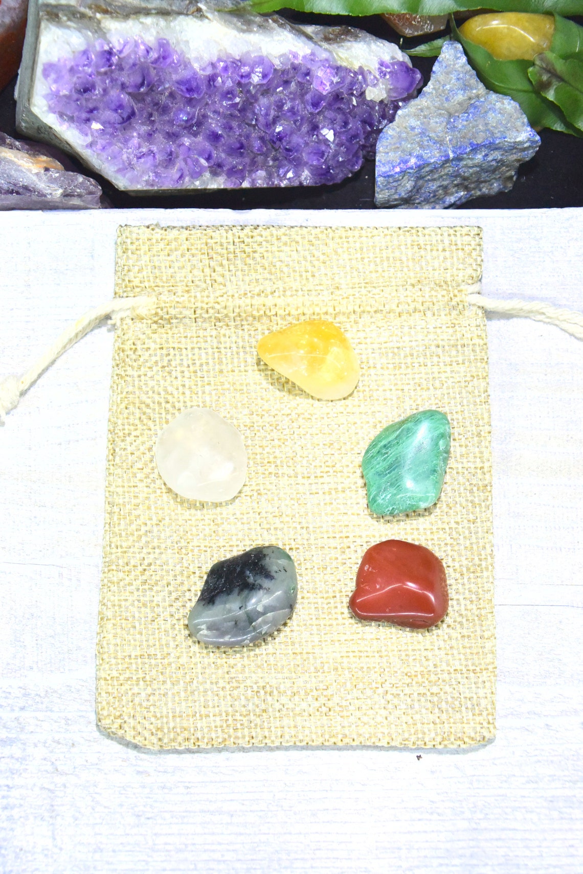 Diabetes Gemstones Kit - Citrine, Jade, Red Jasper, Emerald, Clear ...
