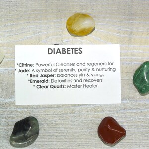 Diabetes Gemstones Kit - Citrine, Jade, Red Jasper, Emerald, Clear ...