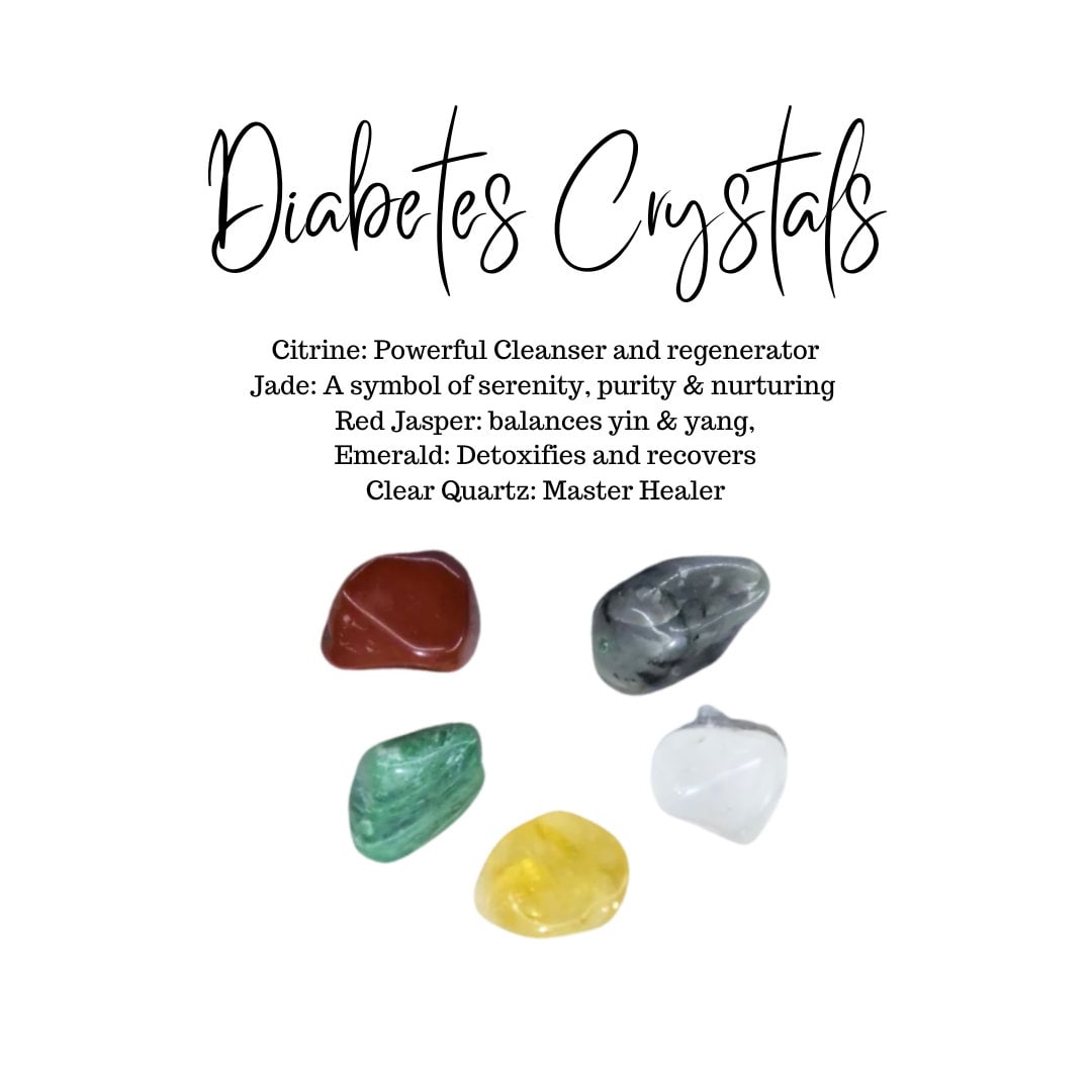 Diabetes Gemstones Kit - Citrine, Jade, Red Jasper, Emerald, Clear ...