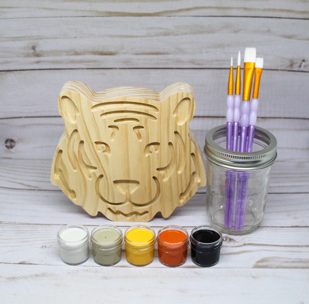 Wooden Tiger Paint Kit - Etsy