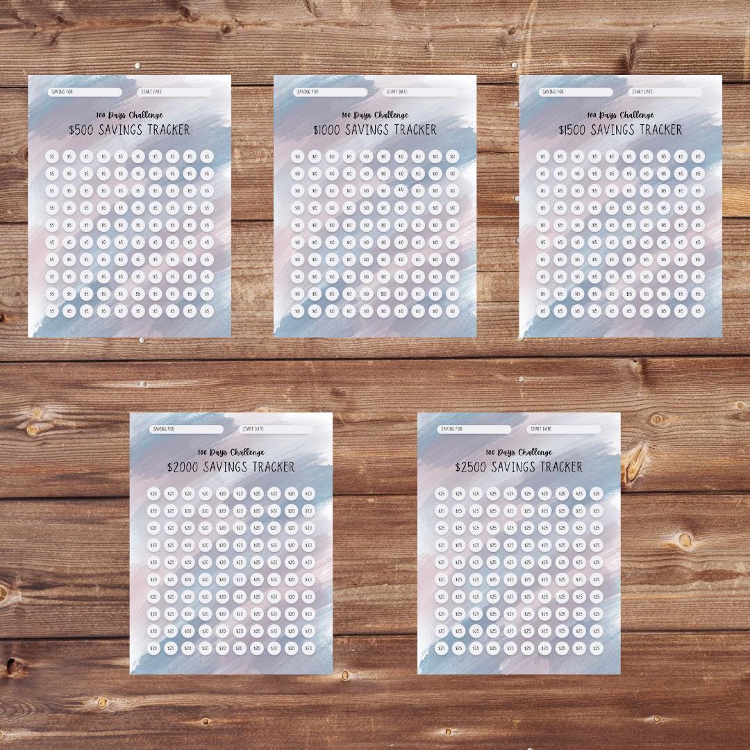 500 Day Saving Challenge - Etsy