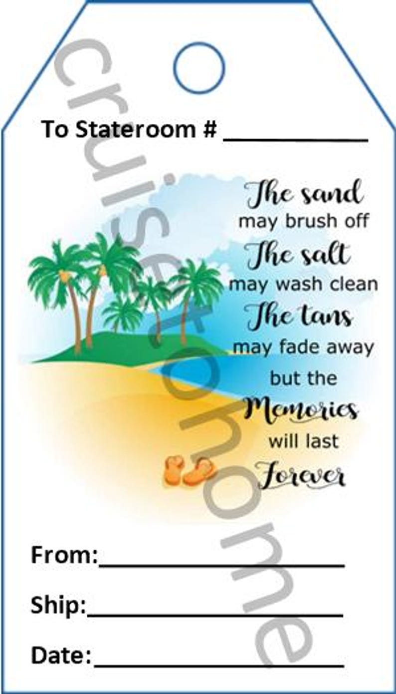 Cruise Gift Exchange Tag Beach Theme - Etsy