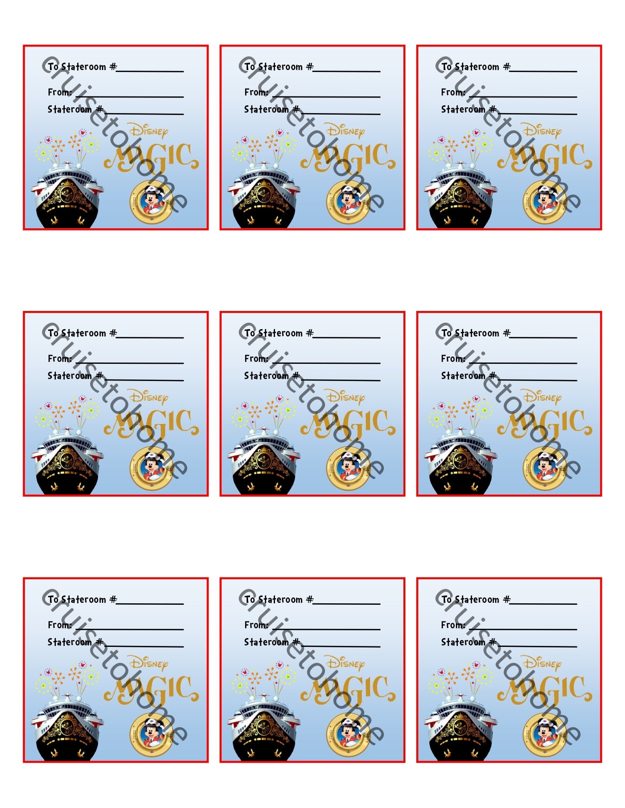 Cruise Gift Exchange Tag Mouse Theme (magic) - Etsy