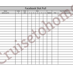 Cruise Facebook Slot Pull Tracking Sheet. - Etsy