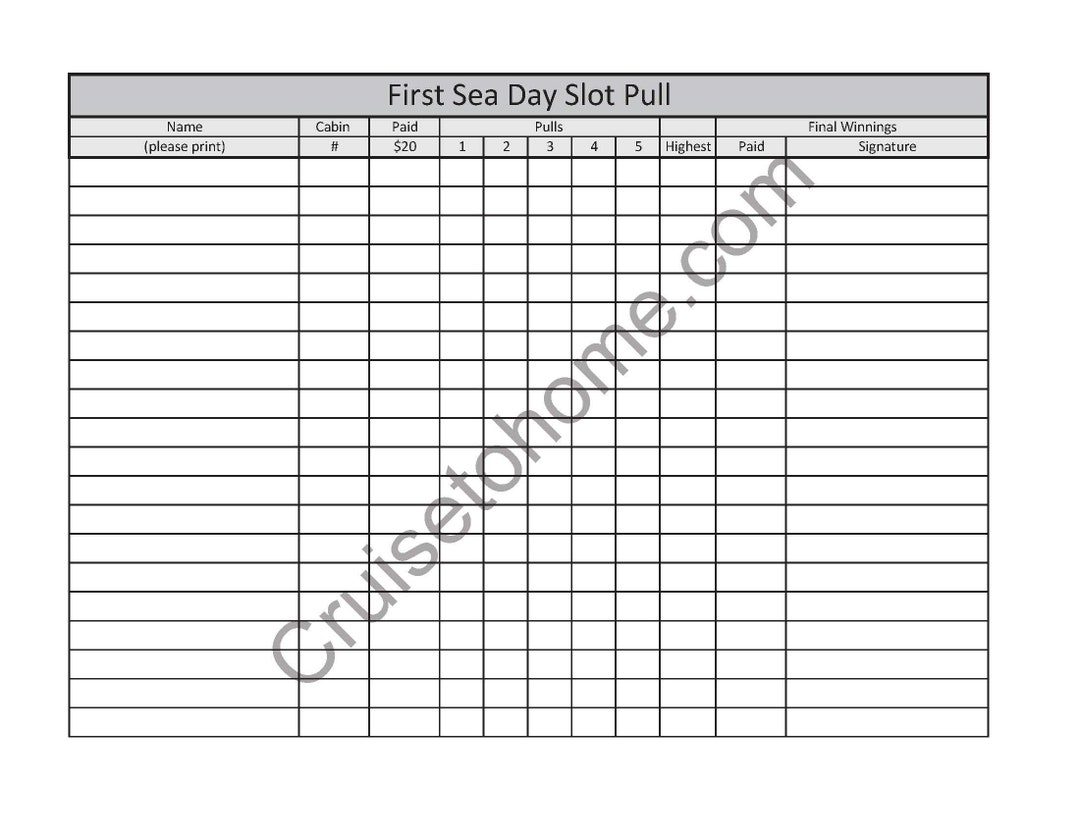 Cruise Facebook Slot Pull Tracking Sheet. - Etsy