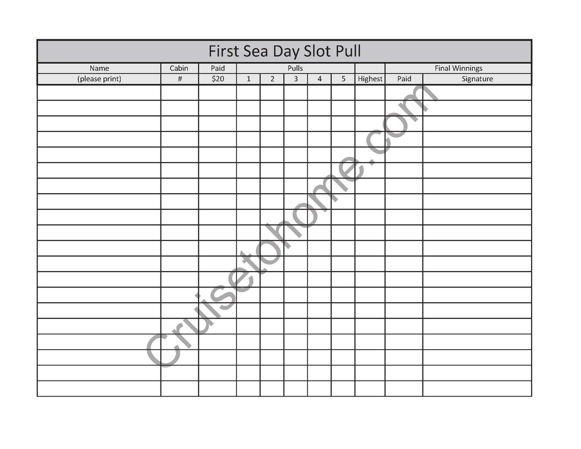 Cruise Facebook Slot Pull Tracking Sheet. - Etsy